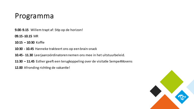 Programma vrijdag 21 april